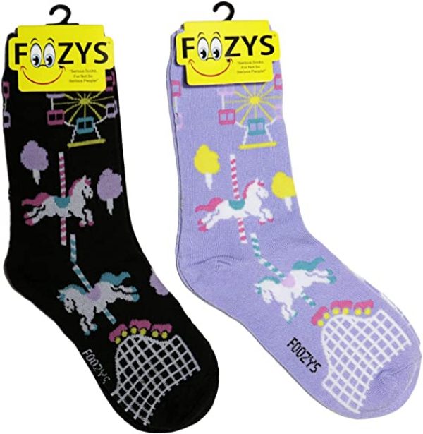 Womens Foozys Socks Designs - Carnival in Lilac, Black - FoozysSocks.com